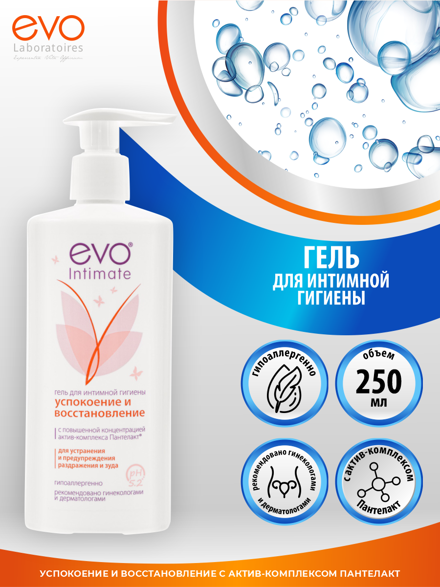 Гель для интимной гигиены EVO Успокоение и восстановление 250 мл.