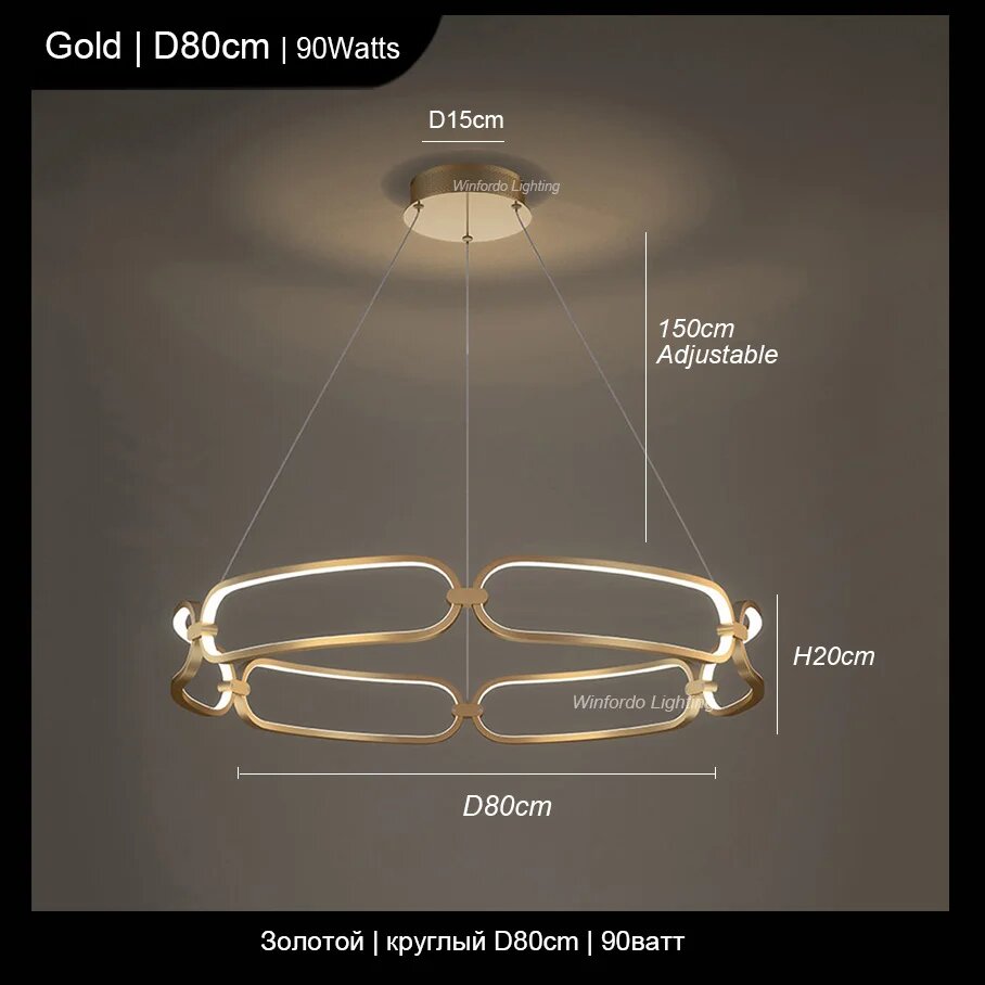 Люстра HomeLover прямоугольная LED dimmable with remote, 1 RING 80CM