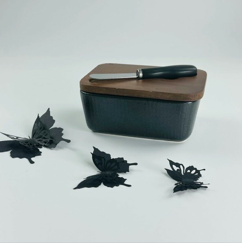 Масленка 14см 340мл с крышкой и ножом BLACKWOOD Фарфор 235-026 118-235-026