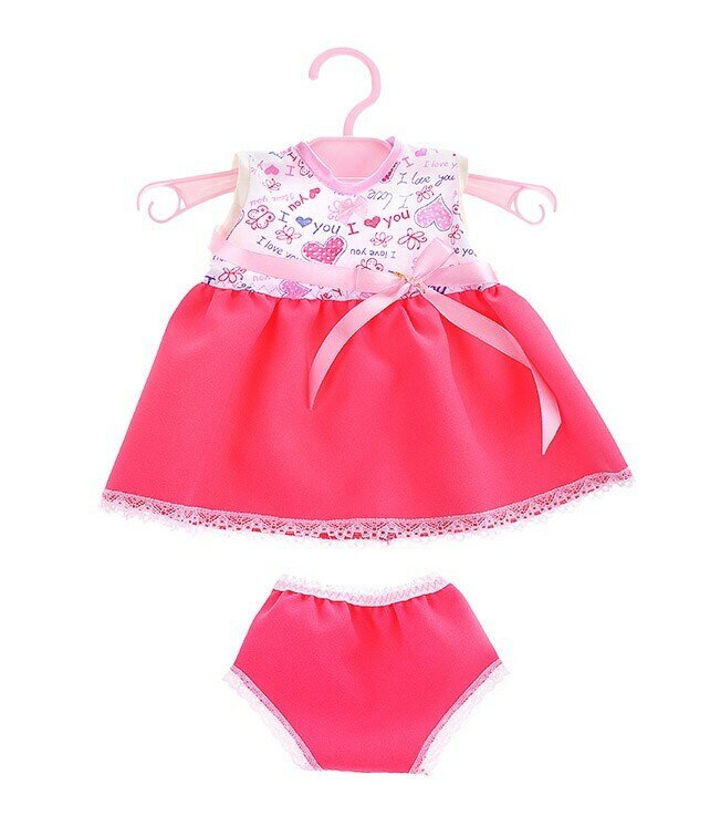 Одежда для куклы ИП Наркевич Летнее платье с рисунком и трусики (45-50 см) (Б08)