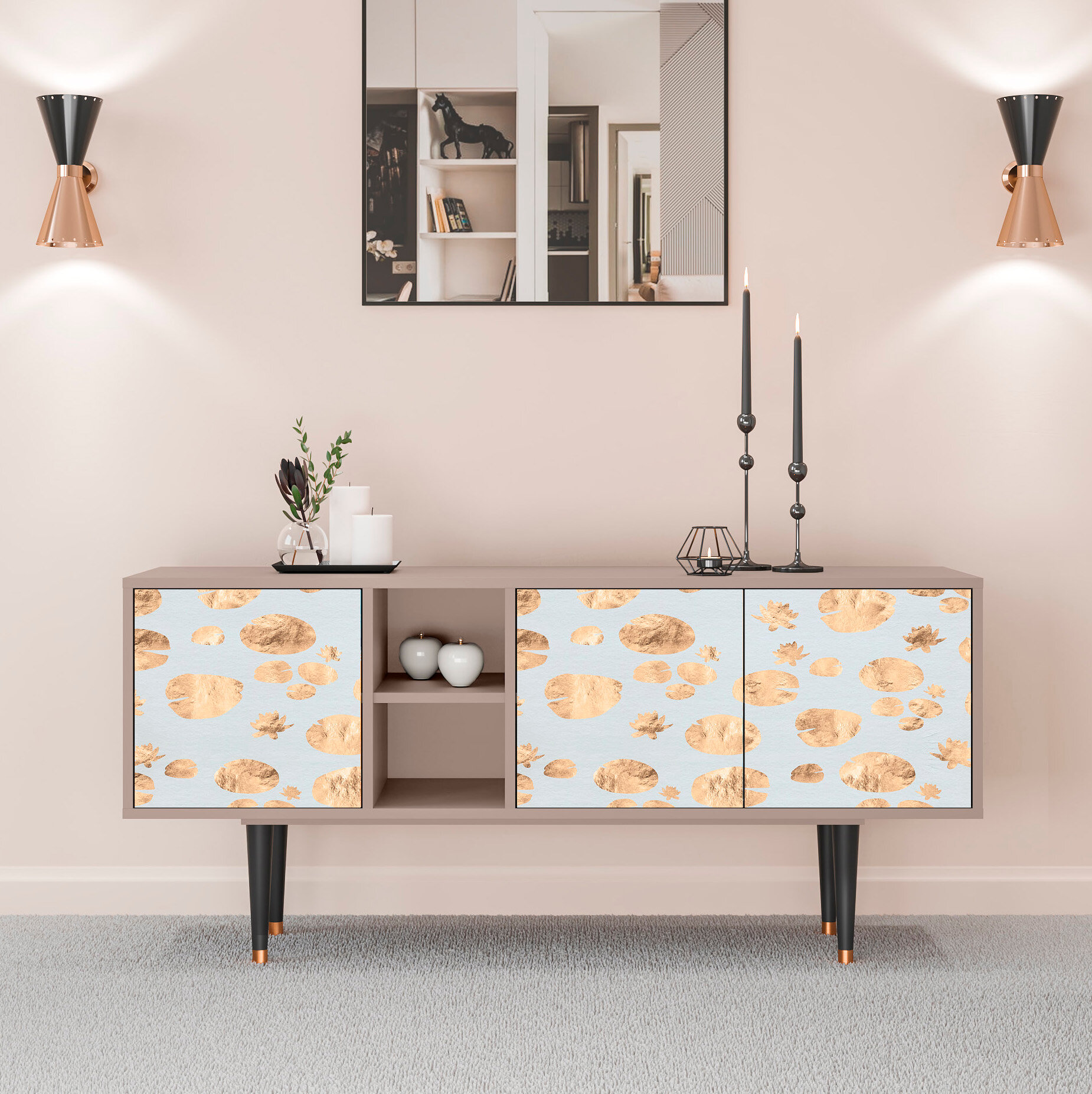 ТВ-Тумба - STORYZ - T5 Blue Giraffe, Размер - 150 x 69 x 41 см, Цвет корпуса - , Бежевый