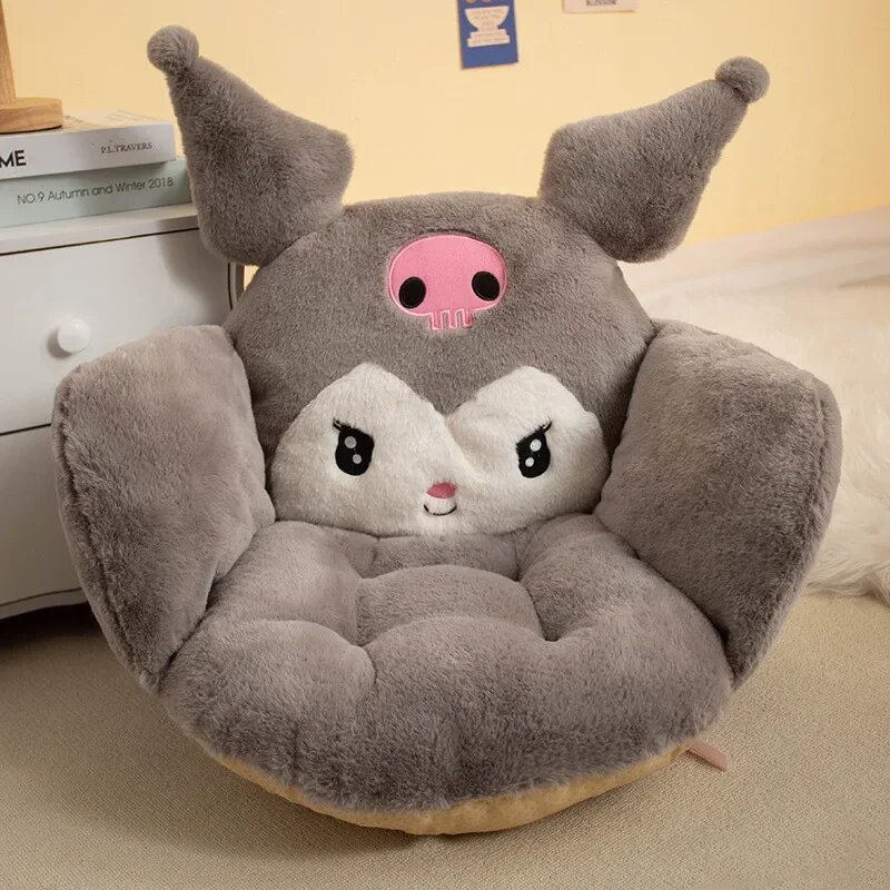 Серая Kuromi подарок, Пушистая большая плюшевая подушка, 50х40х45см