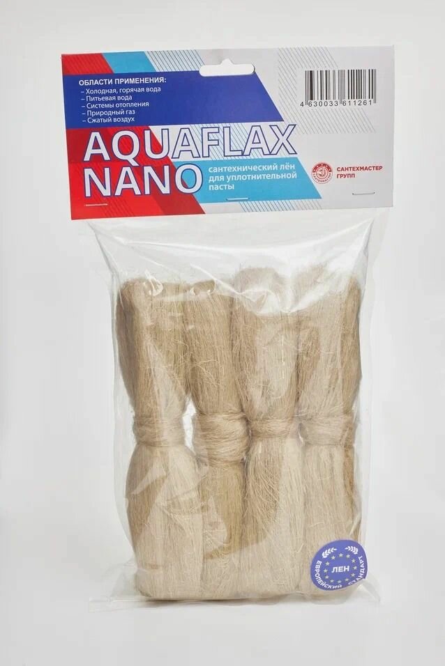 Лен сантехнический евро пакет 200 гр. Aquaflax Nano