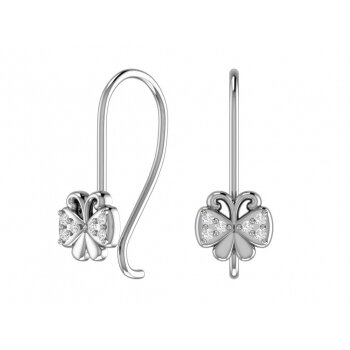 Серьги, серебро, 925 проба, фианит