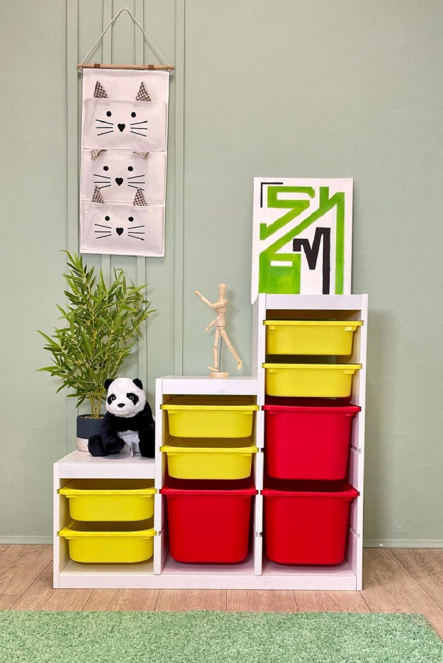 Стеллаж для игрушек с ящиками Труфаст SkandiMark лесенка, белый