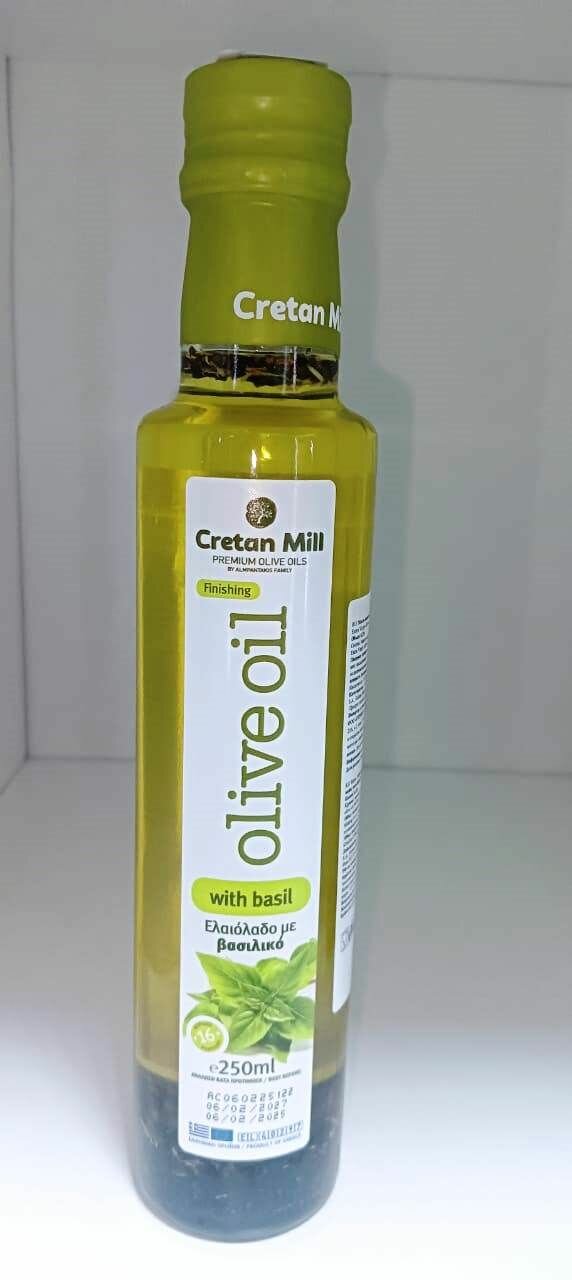 Масло оливковое с базиликом Cretan Mill, 0,25мл, Греция