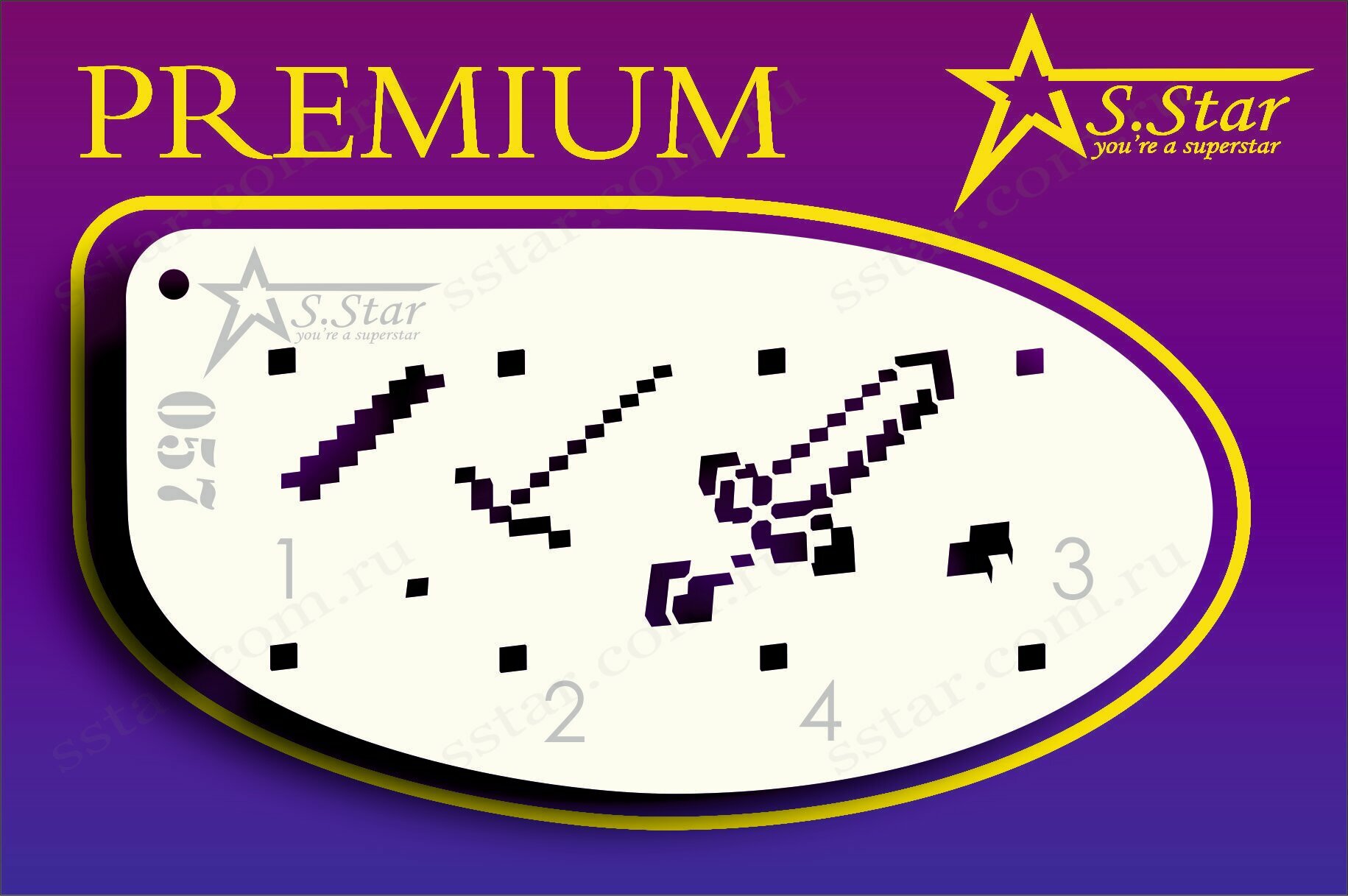 Трафарет для аквагрима постоянного пользования меч майнкрафт