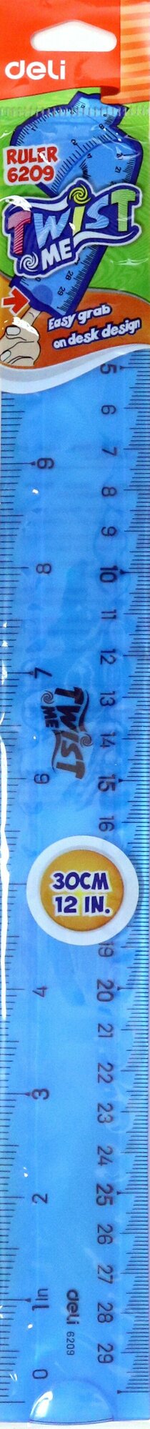 Линейка (30 см) пластик, гибкая двухсторонняя шкала (E6209)