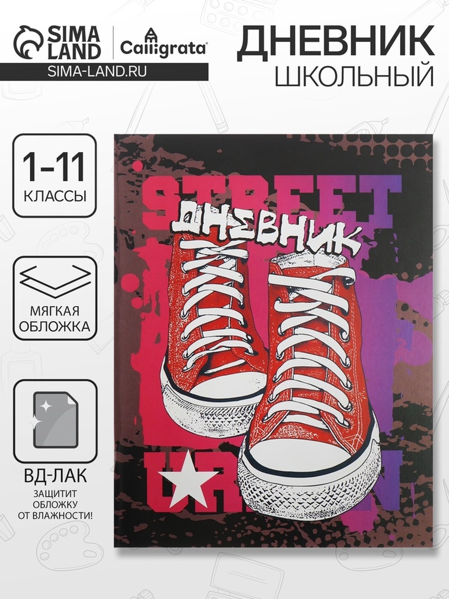 Дневник универсальный для 1-11 классов, "Кеды", мягкая обложка, 40 листов