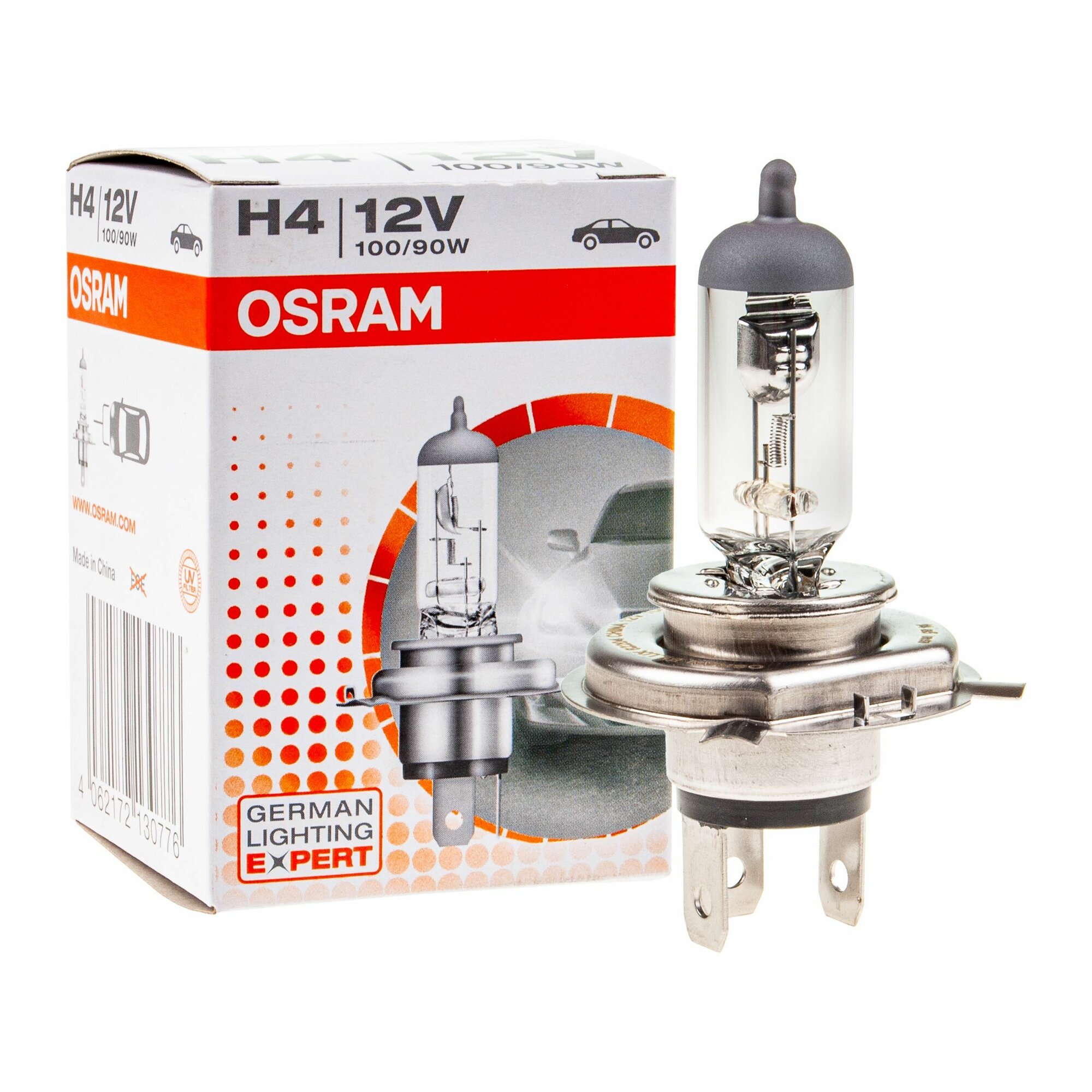 Автолампа OSRAM O-62204CLC H4, 100/90 Вт, P43t-38, 12V, галогенная