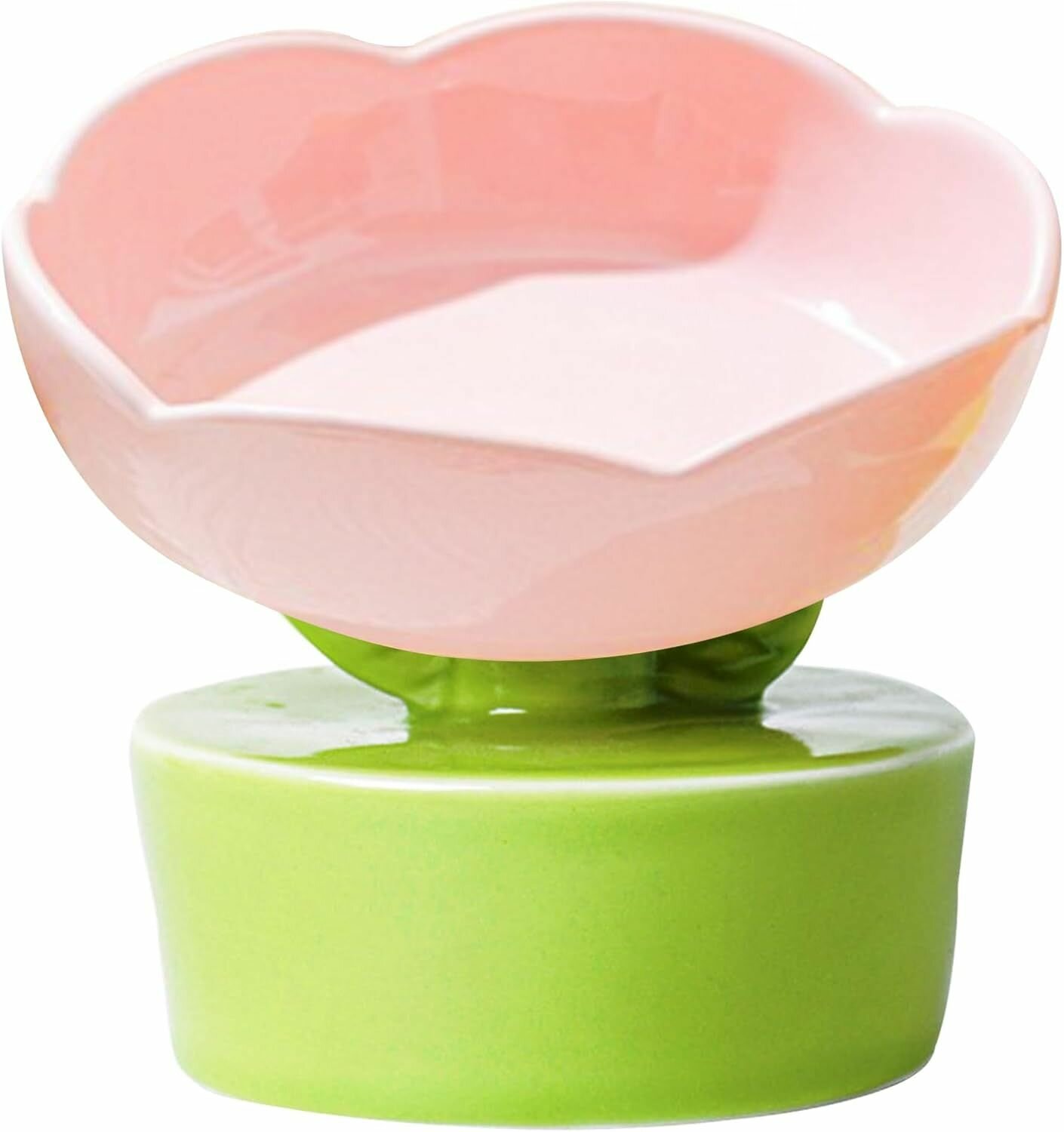 Приподнятая опрокидывающаяся керамическая миска для кормления домашних животных, против рвоты