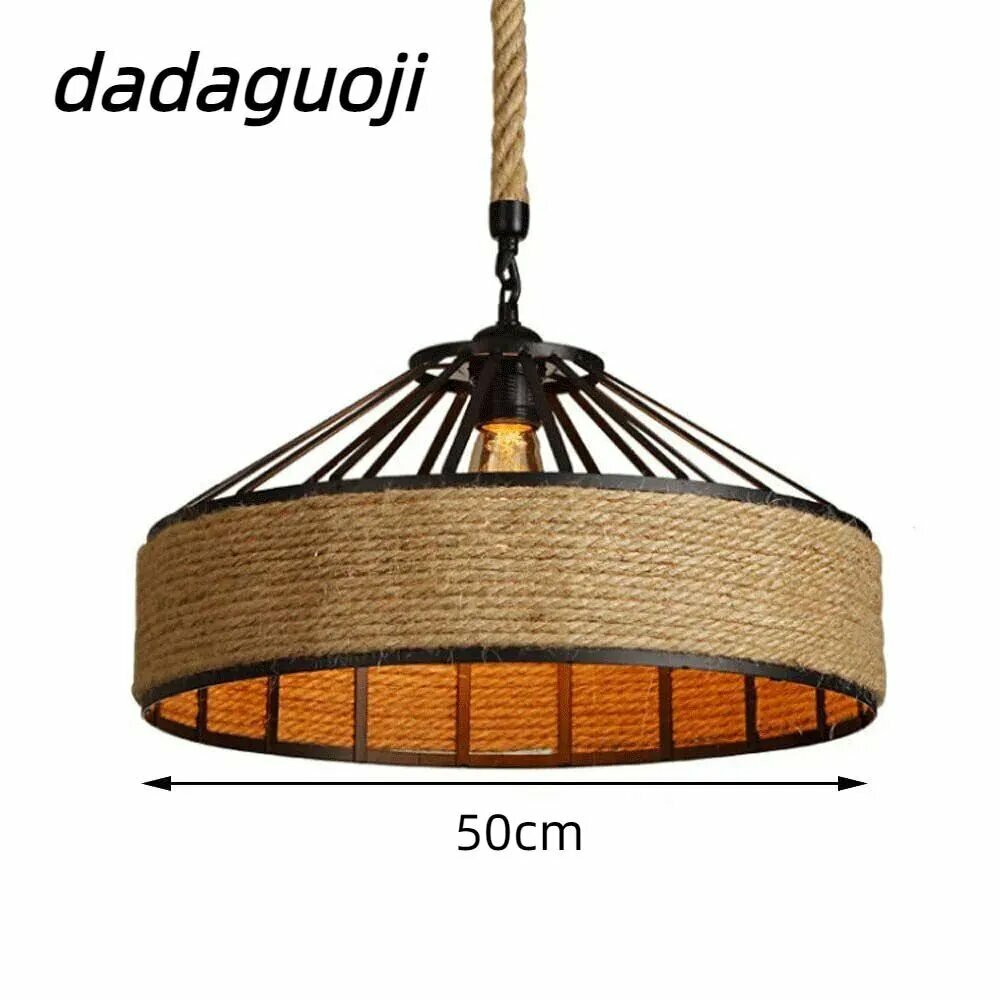 Плетеная бамбуковая люстра, ручная работа, ротанг, винтаж,50cm