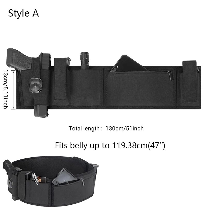 Тактическая кобура FUNANASUN из неопрена для пистолета, правая, регулируемая Length 130cm(51inch)