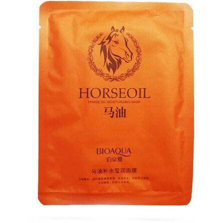 HORSE OIL Moisturizing Mask, BIOAQUA (Увлажняющая тканевая маска для лица с лошадиным жиром), 30 г.