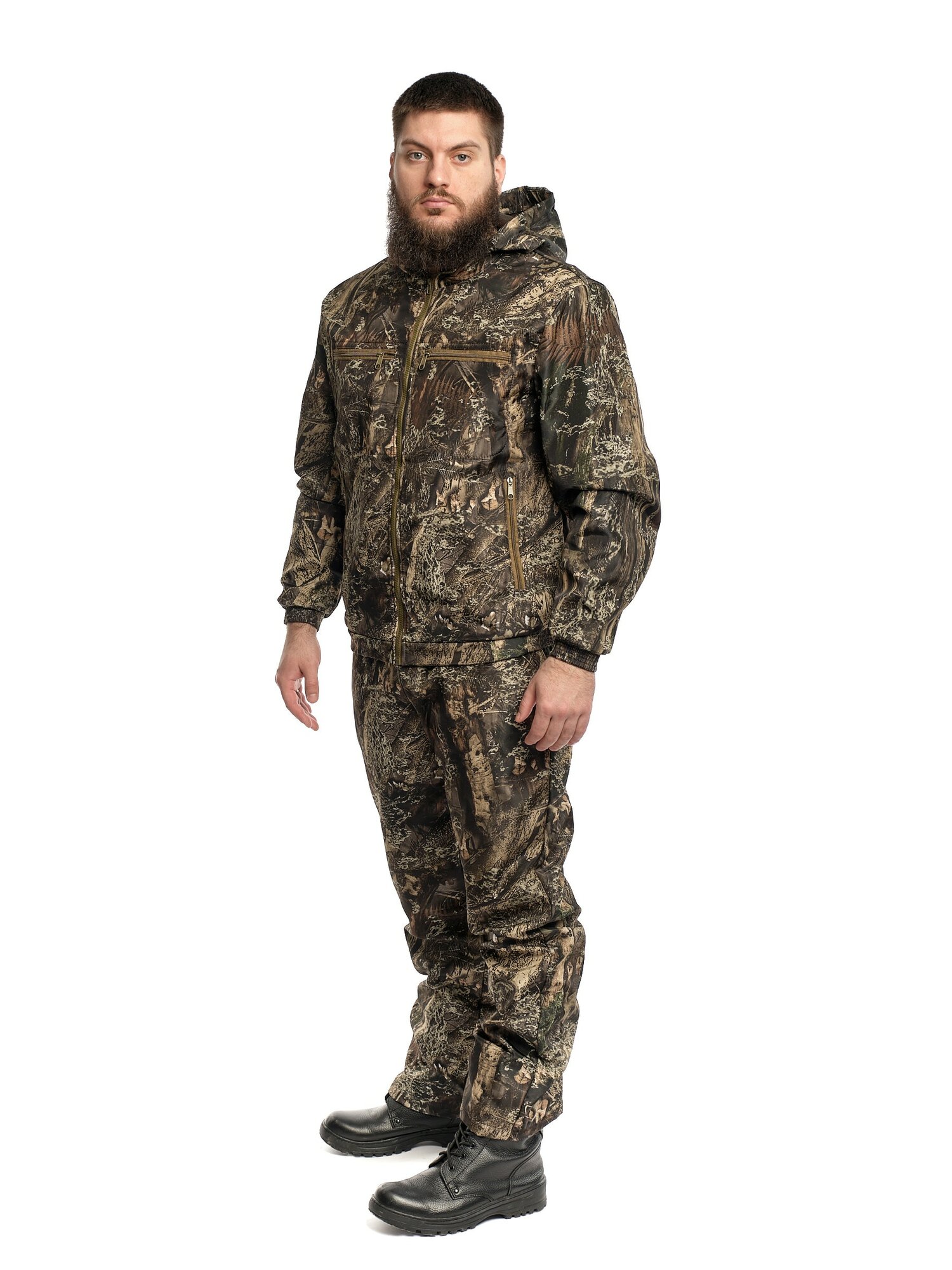 Костюм демисезонный мужской SCOUT принт 500-4, тактический походный с брюками для леса, защитный камуфляжный мужской комплект, форма спецодежды для охоты, рыбалки, туризма и работы