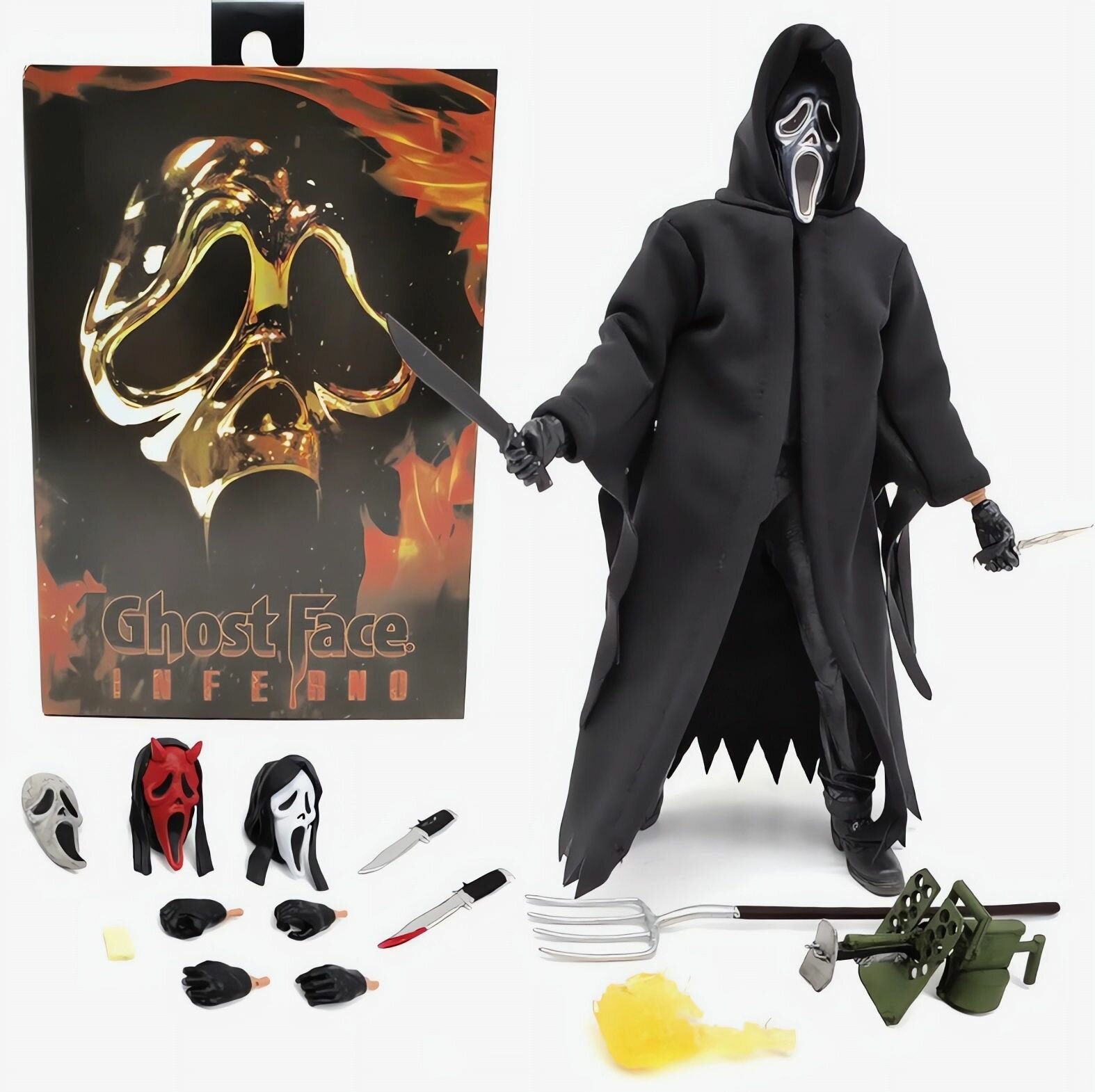 Коллекционная фигурка NECA "Призрачное лицо" (Ghostface Inferno. Серия кинофильмов "Крик") Высота - 18 см.