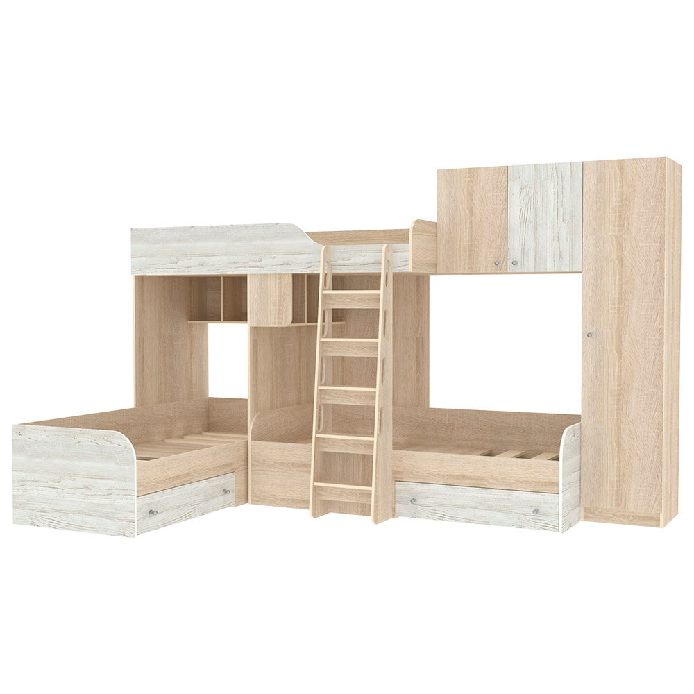 Кровать чердак Трио 2 Дуб Сонома Винтерберг