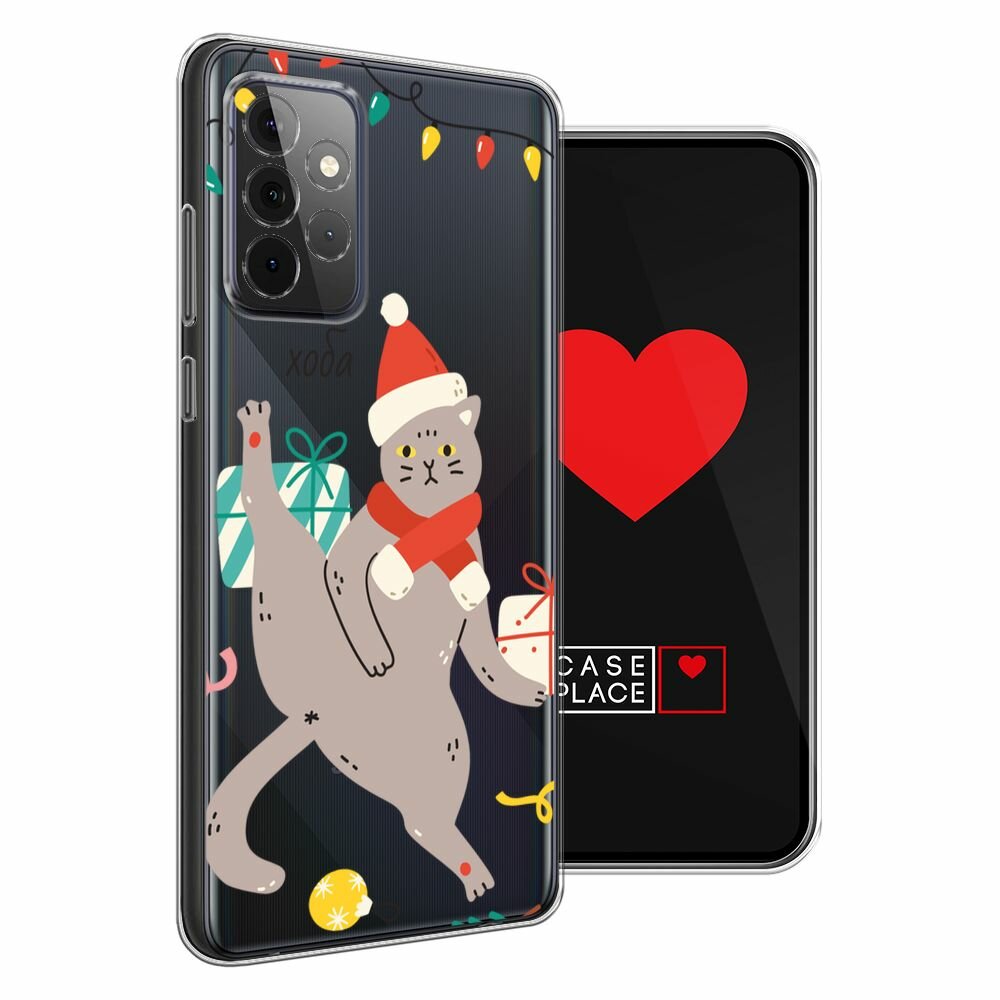 Чехол на Samsung Galaxy A72 / Самсунг Галакси А72 с принтом Новогоднее хоба, прозрачный — фото 1