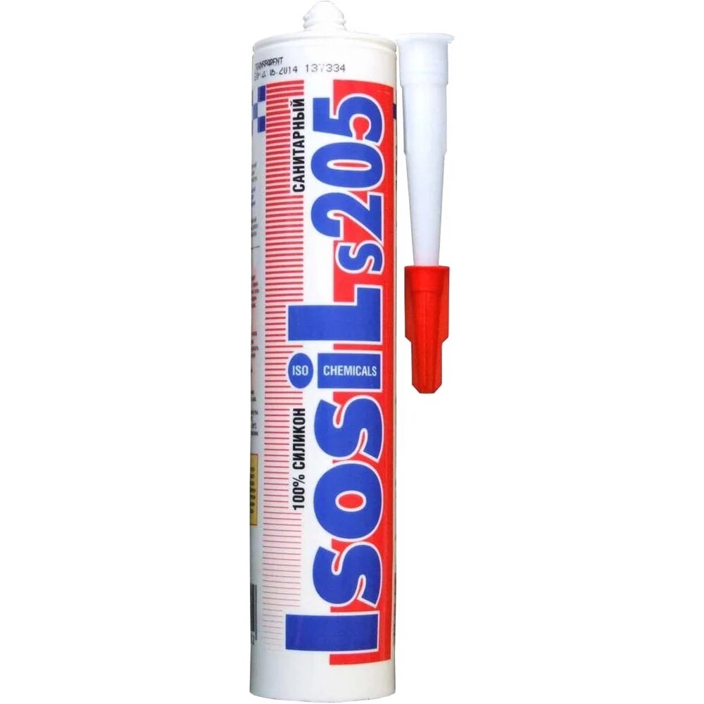 Isosil Профессиональный санитарный силиконовый герметик S205, прозрачный, 280 мл, 2050011