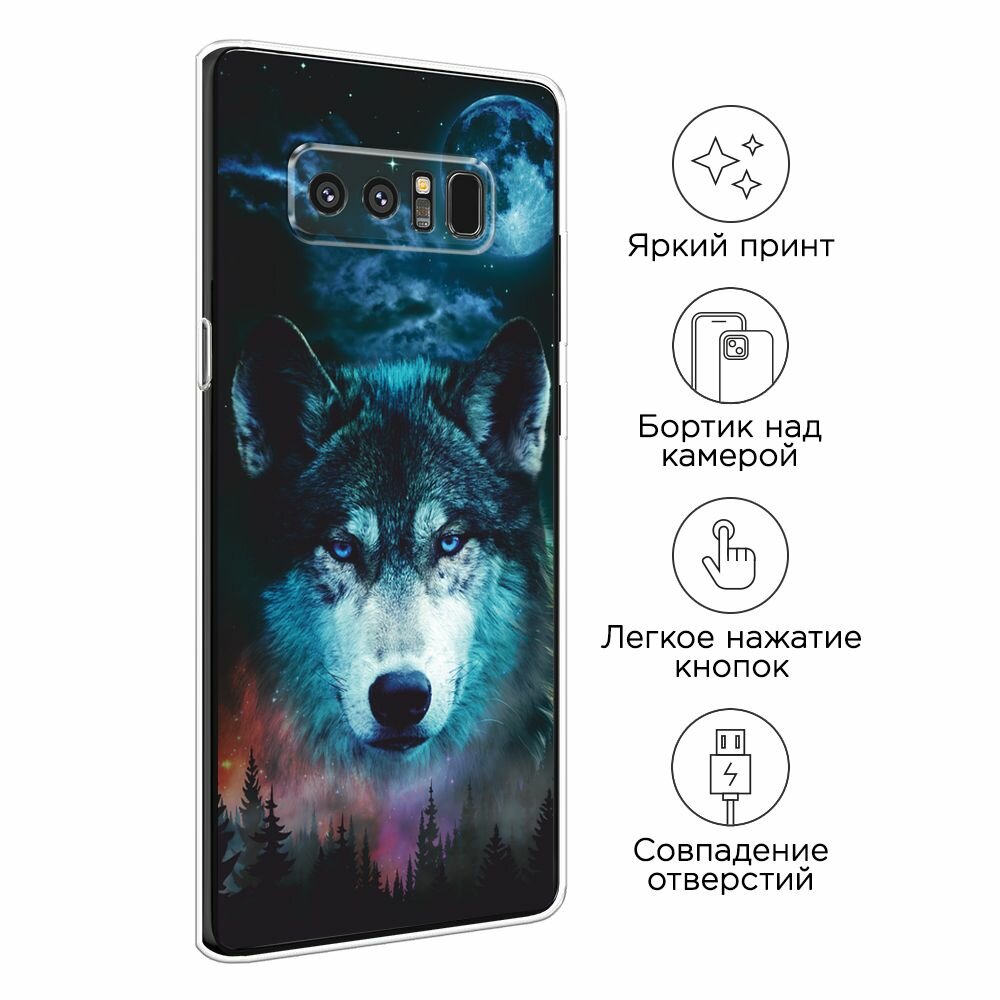 Чехол на Samsung Galaxy Note 8 / Самсунг Галакси Нот 8 с принтом "Лунный волк" — фото 1