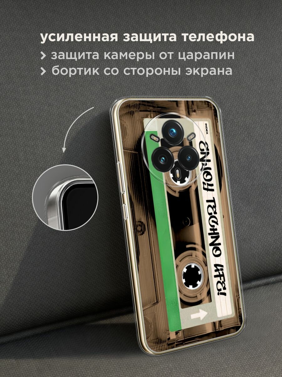 Чехол на Realme 14 Pro+ / Реалми 14 Про+ с принтом "Ретро кассета" — фото 1