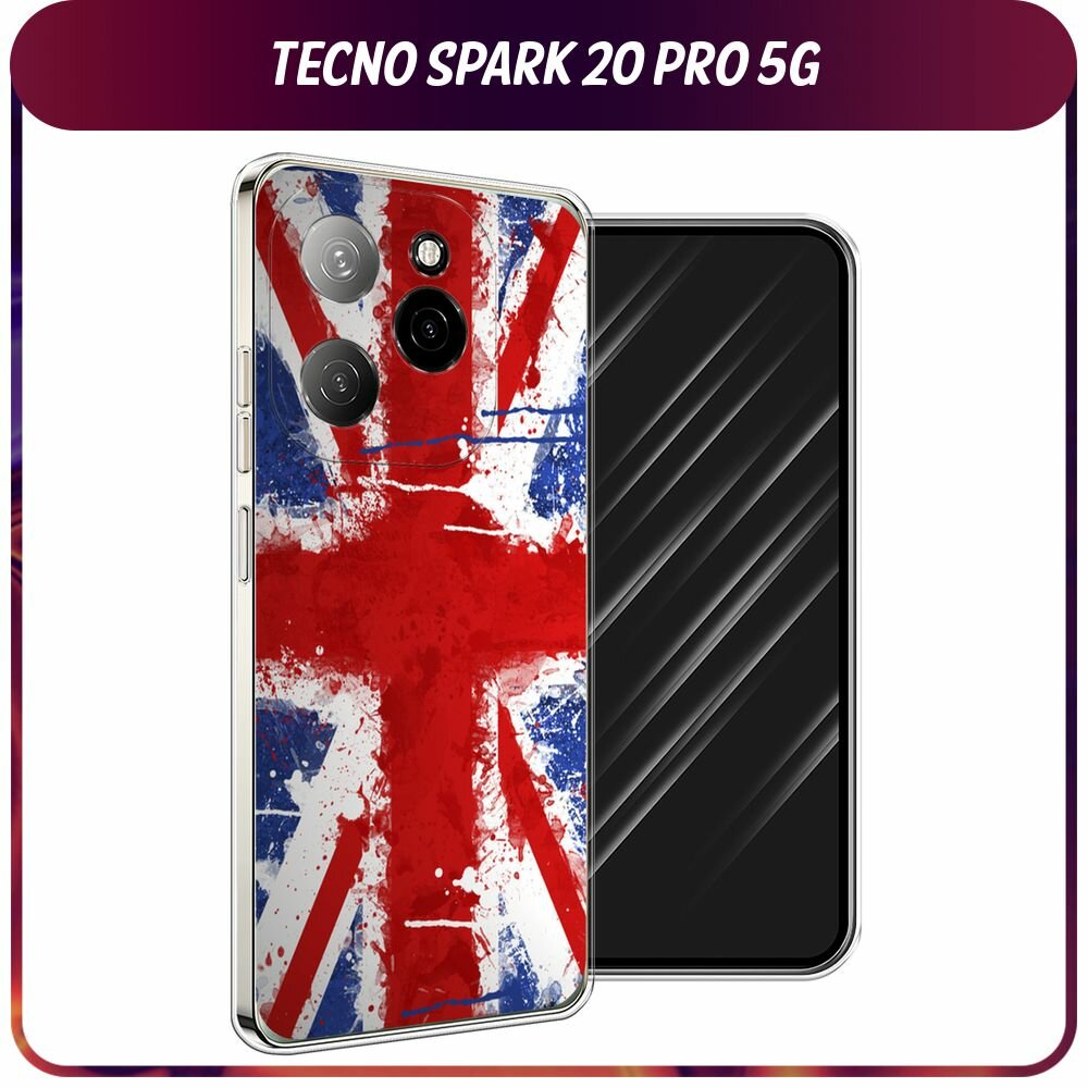 Чехол на Tecno Spark 20 Pro 5G / Техно Спарк 20 Про 5G с принтом "Флаг Великобритании 2"