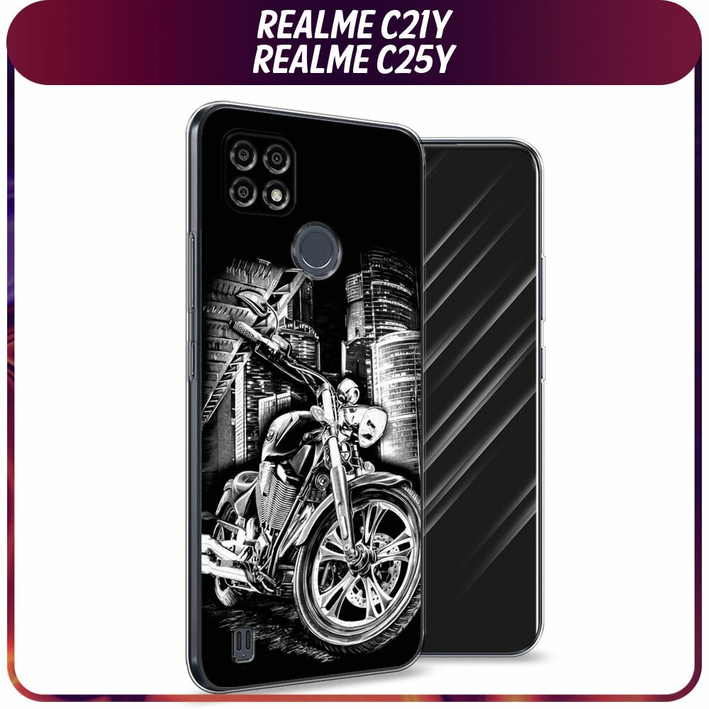 Чехол на Realme C21Y/C25Y / Реалми C21Y/C25Y с принтом "Крутой байк"