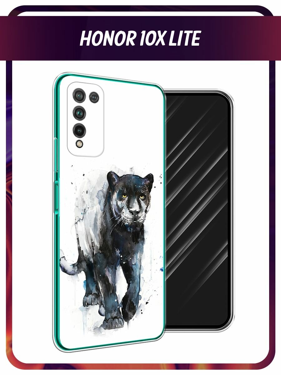 Чехол на Honor 10X Lite / Хонор 10X Лайт с принтом "Пантера арт 3"