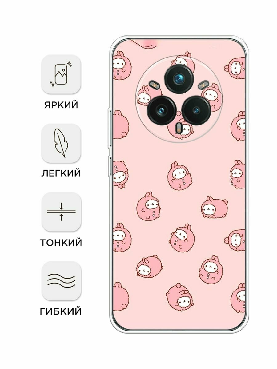 Чехол на Realme 14 Pro / Реалми 14 Про с принтом "Зайчики в капюшонах" — фото 1