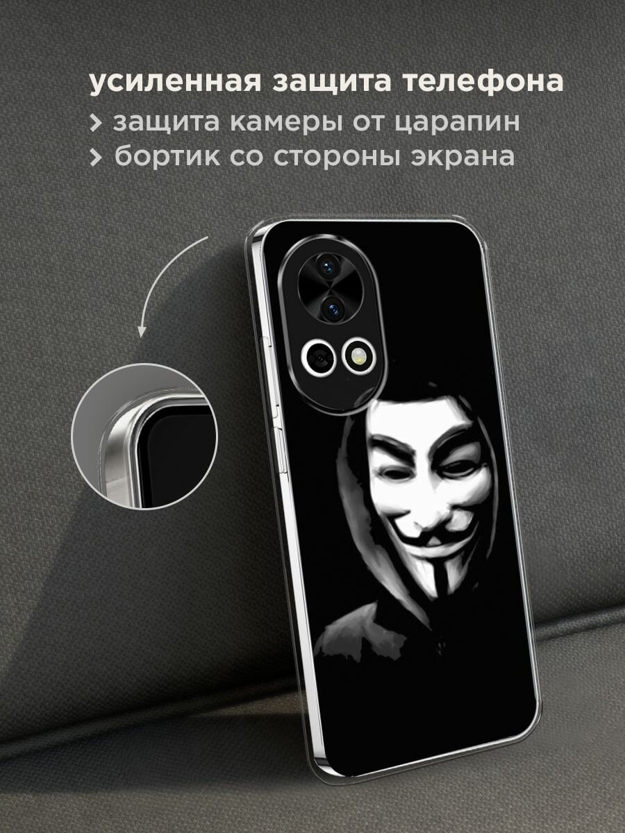 Чехол на Huawei Nova 12/Nova13 / Хуавей Нова 12/Нова 13 с принтом "Анонимус" — фото 1