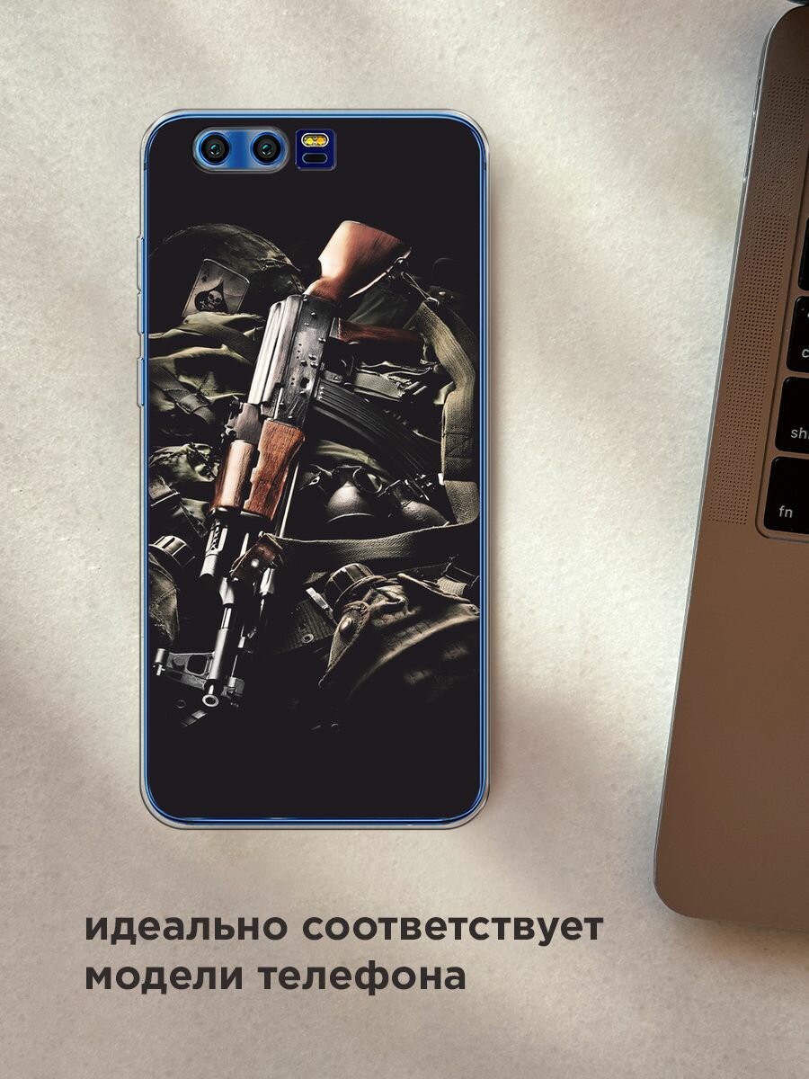 Силиконовый чехол на Honor 9 / Хонор 9 с принтом "Автомат" — фото 1