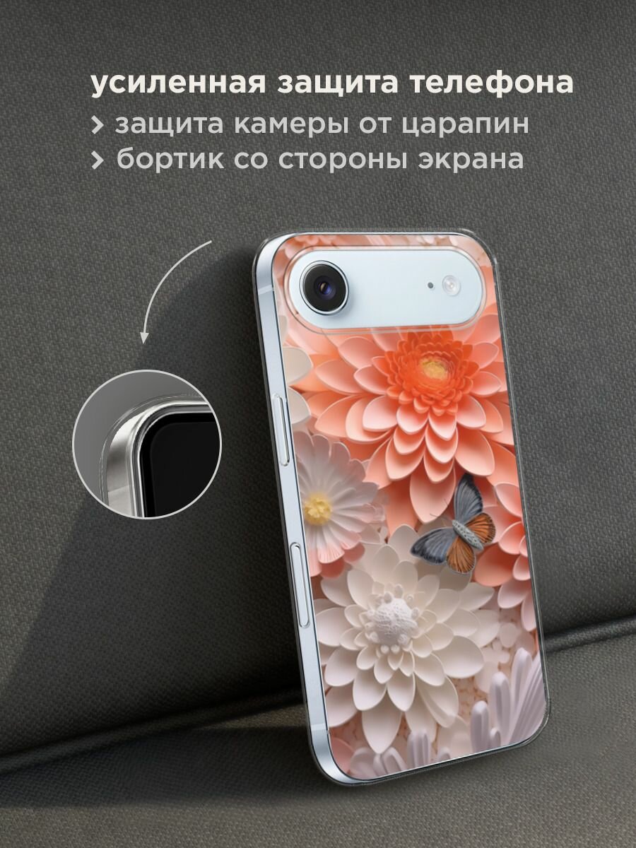 Чехол на Apple iPhone Air / Айфон Айр с принтом "Бумажные цветы" — фото 1