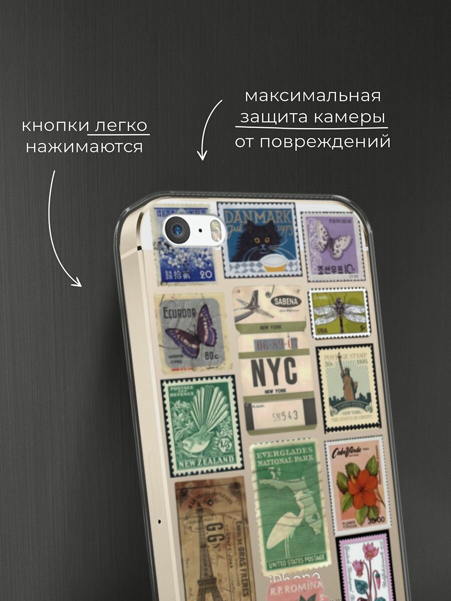 Чехол на Apple iPhone 5/5S/SE / Айфон 5/5S/SE с принтом Марки — фото 1