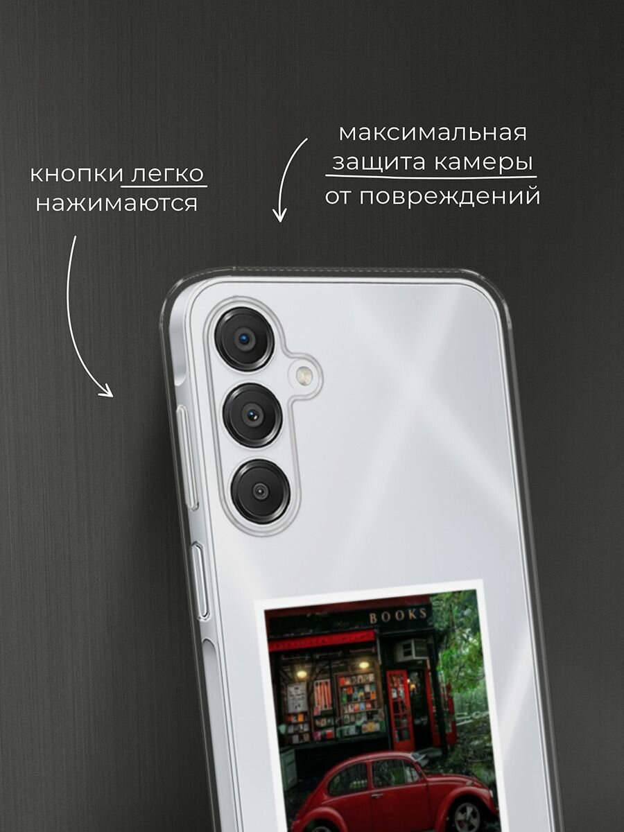 Чехол на Samsung Galaxy A16 / Самсунг А16 с принтом Осенний палароид красный — фото 1