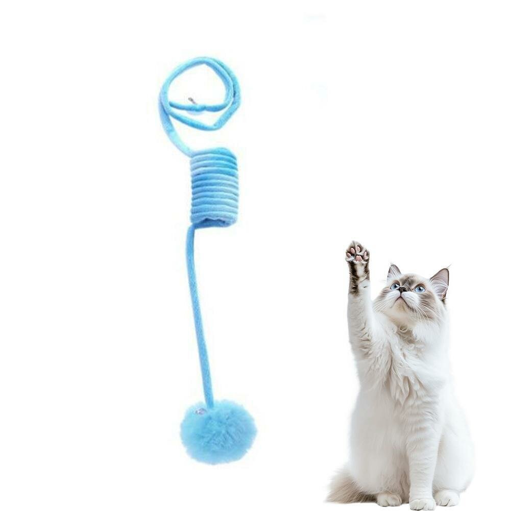 Игрушка для домашних кошек self-hi cat плюшевый пружинный мяч funny cat stick можно повесить и растянуть забавная игрушка для кошек 1 шт.