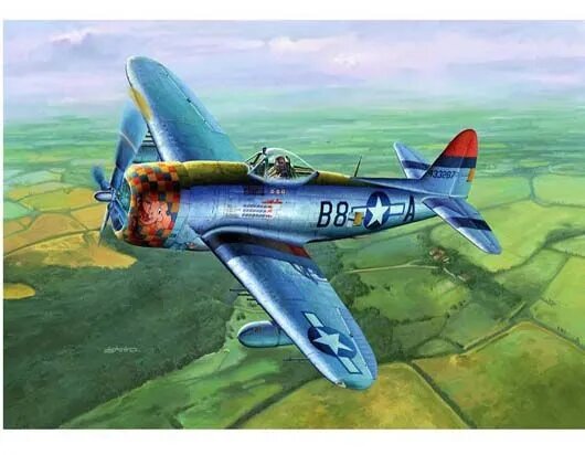 1/32 Американский истребитель P-47D Thunder Fighter с пузырчатой кабиной и верхним килем.