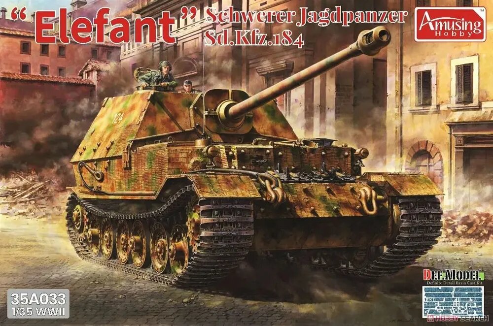 Amusing Hobby 35A033 1/35 Elephant SCHWERRER Jagdpanzer Sd. Kfz.184 Модель сборки танков