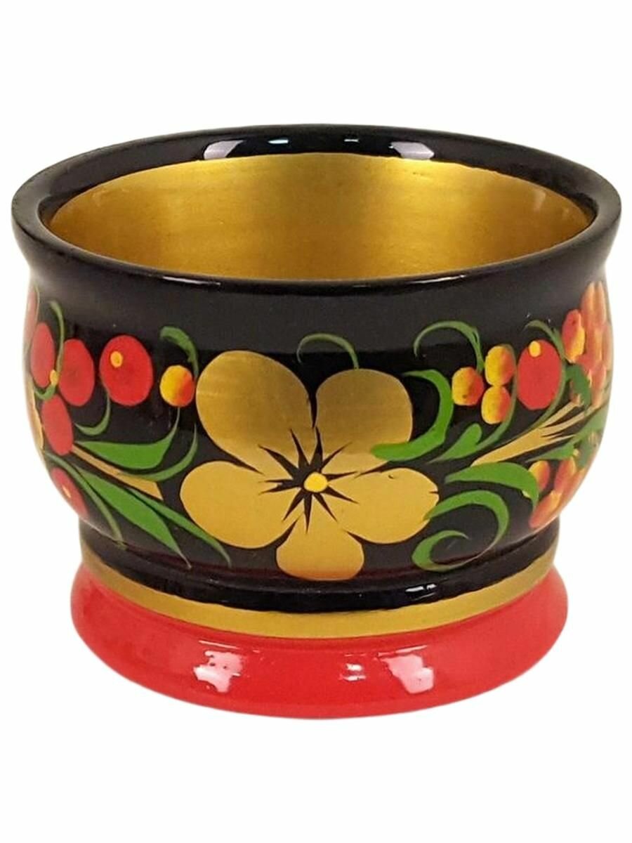 Шкатулка, Универсальная ёмкость, Солонка 4х6 см.-1, Хохломская роспись (Хохлома), ручная авторская работа