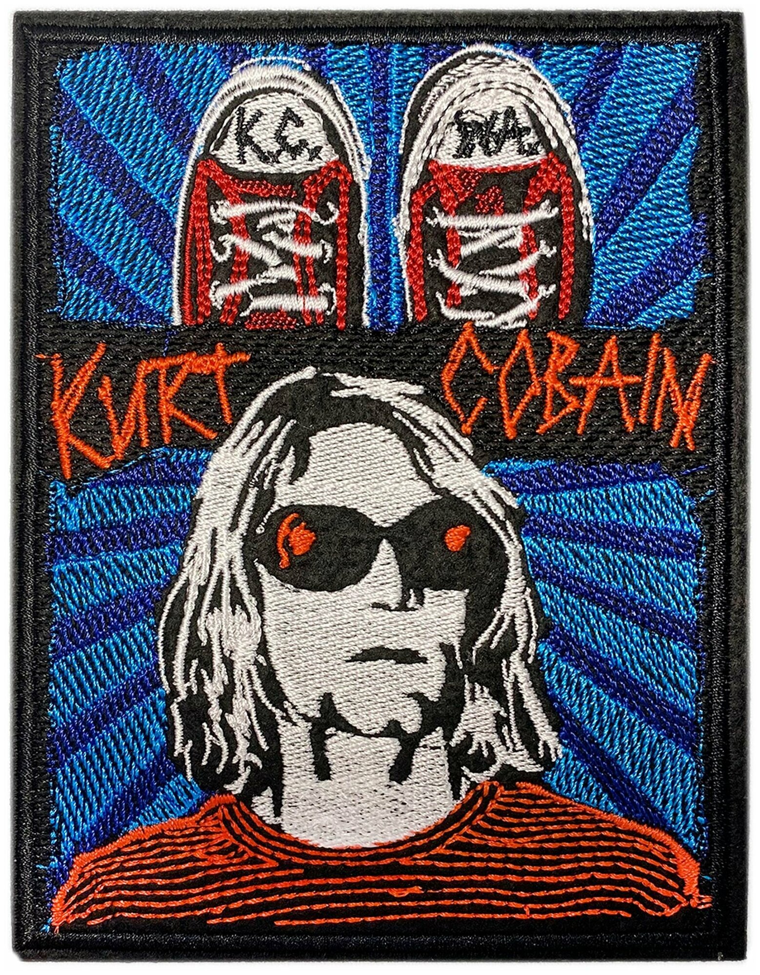 Нашивка, шеврон, патч (patch) Нирвана Курт Кобейн KC WA большая, размер 13*10 см, 1 шт.
