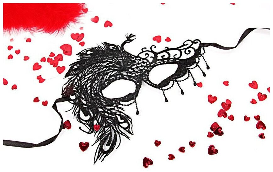 Черная ажурная текстильная маска Милена (арт.140343)