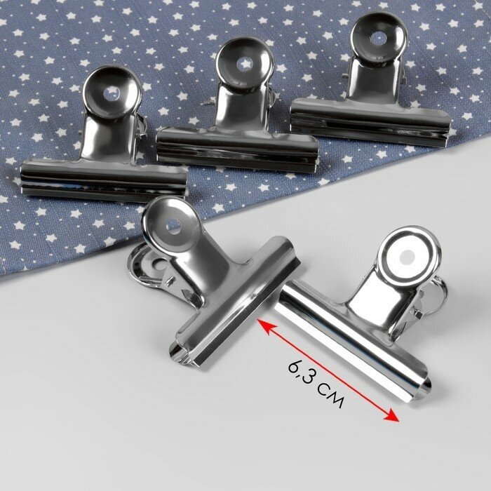 Зажимы для кроя, 6.3 см, 5 шт, металлические