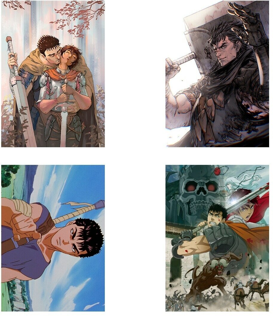 Плакат 4 шт. набор А4 аниме Берсерк / Гац / Berserk постер №18