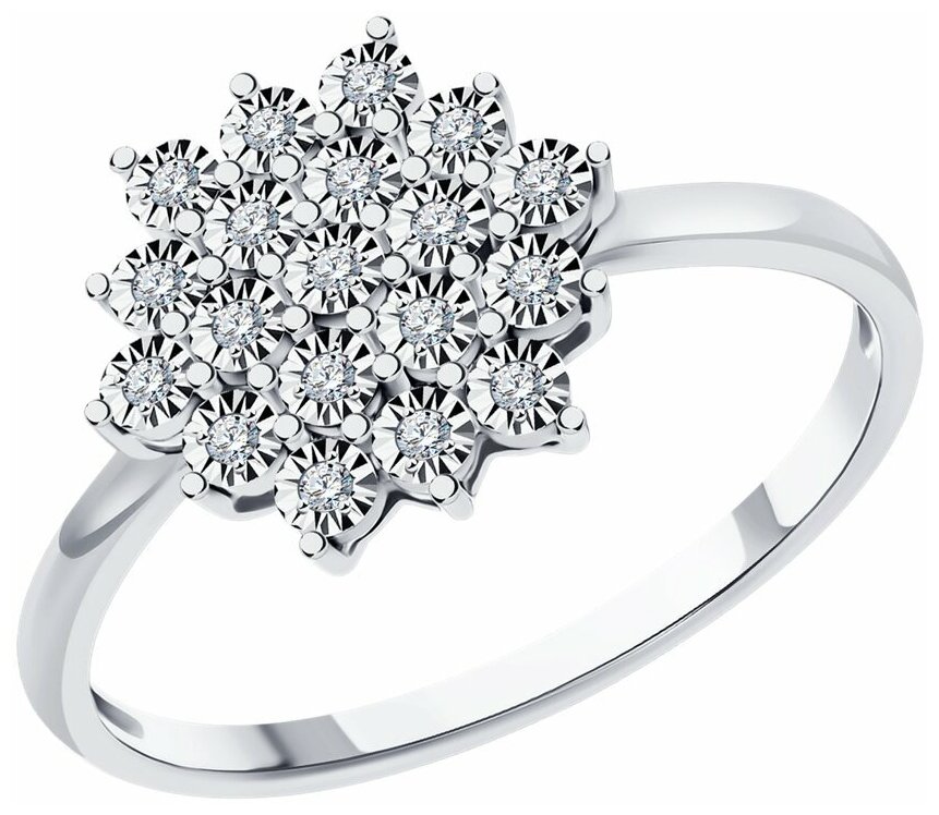 Кольцо, белое золото, 585 проба, бриллиант