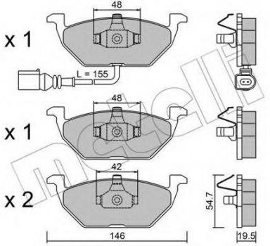 Колодки тормозные передние к-кт, 2202112 METELLI 22-0211-2