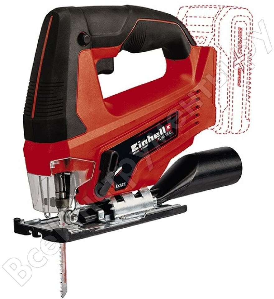 Аккумуляторный лобзик Einhell PXC TC-JS 18 Li-Solo 4321209, регулируемая скорость, маятниковый ход