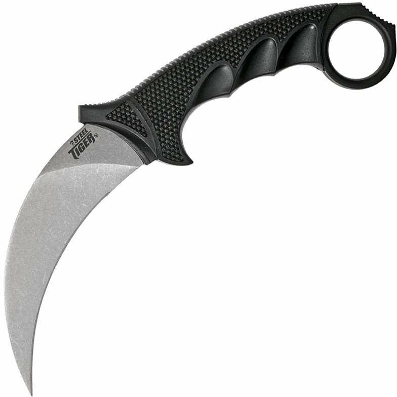 Cold Steel Нож керамбит Steel Tiger Stonewash AUS-8A, рукоять кратон (49KST)