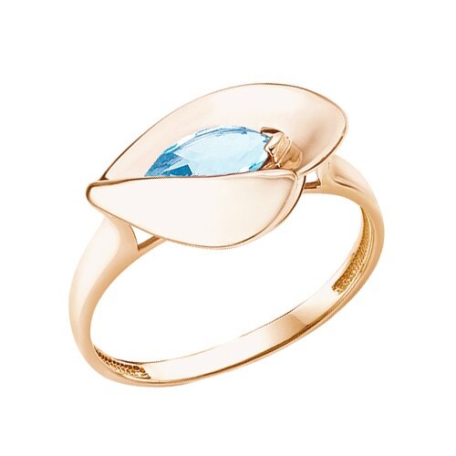 Кольцо, красное золото, 585 проба, топаз