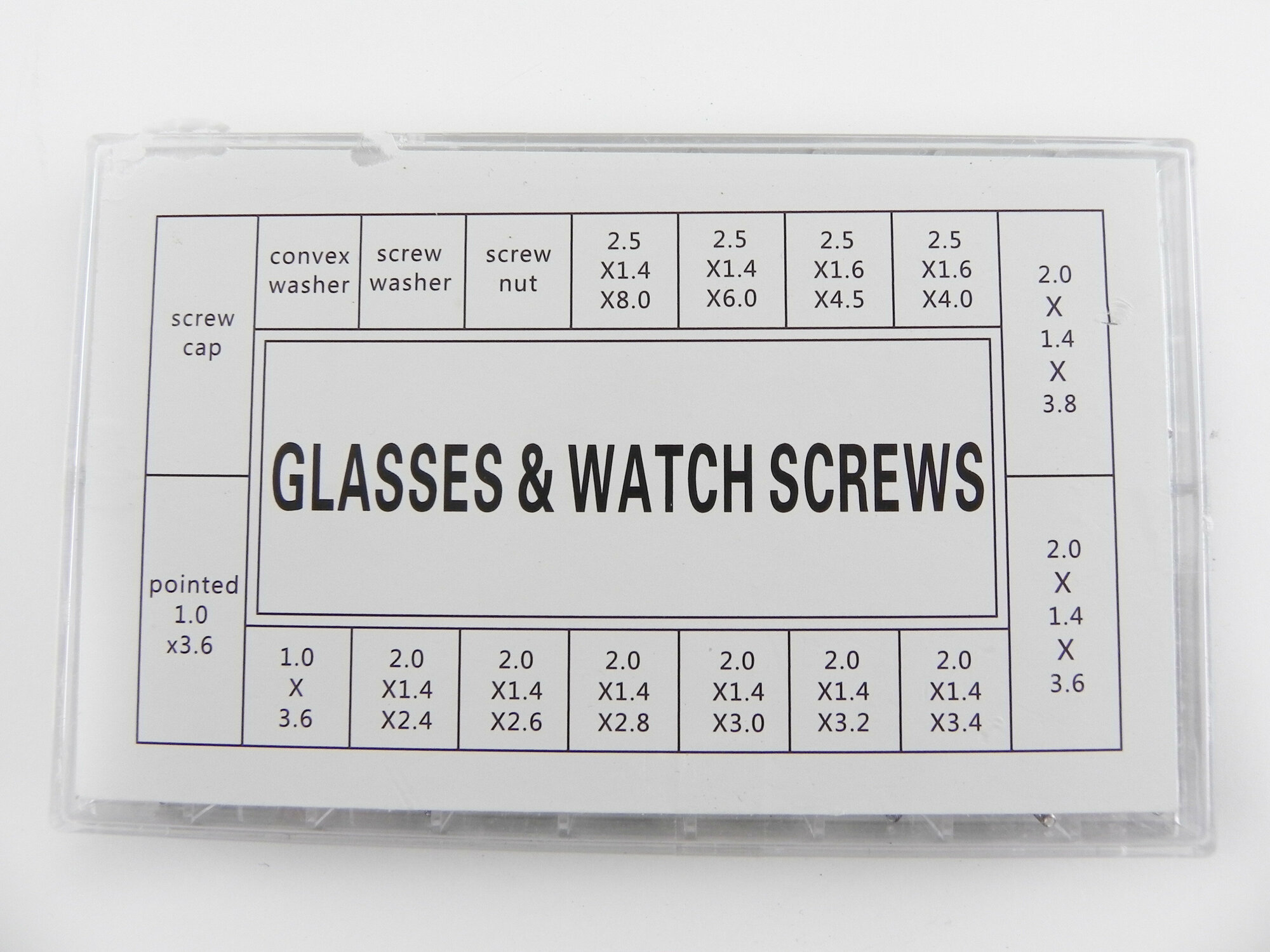 Набор Винтов для очков, фотоаппаратов, часов с отверткой и пинцетом