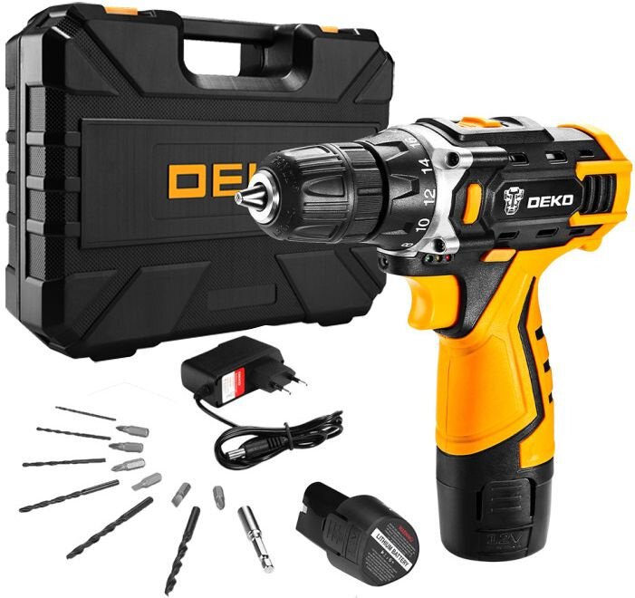Дрель-шуруповерт DEKO DKCD12FU-Li SET3 (063-4173)