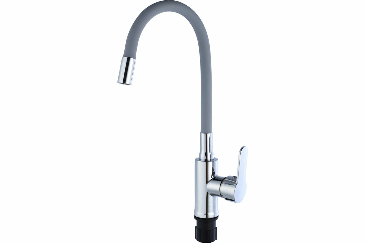 TSARSBERG смеситель для кухни серый гибкий излив тип ГОСТ см-моцба TSB-732-GR05